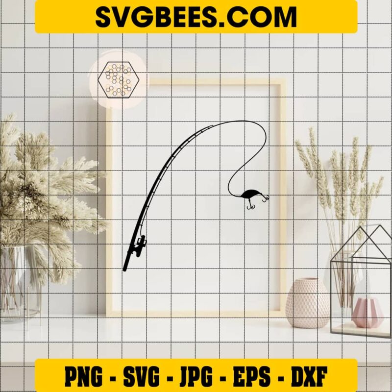 Fishing Pole SVG PNG Files - SVGBees