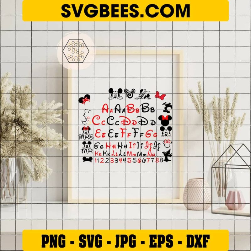 Disney Alphabet SVG, Disney Font SVG - SVGbees