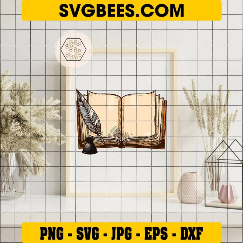 Open Book SVG Open Book with Flowers SVG - SVGbees
