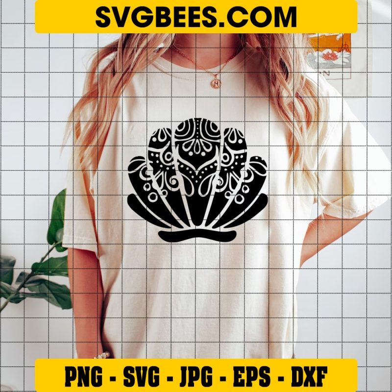 Shell Mandala Svg, Sea Shell Svg, Ocean Svg, Shell Silhouette - SVGbees