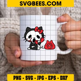 Hello Kitty Ghostface Scream Call Me SVG, Hello Kitty Halloween SVG ...
