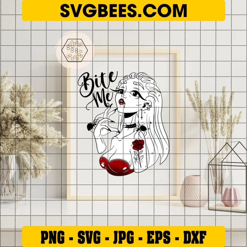 Vampire Beautiful Svg, Bite Me Vampire Svg, and Vampire Seductive Svg