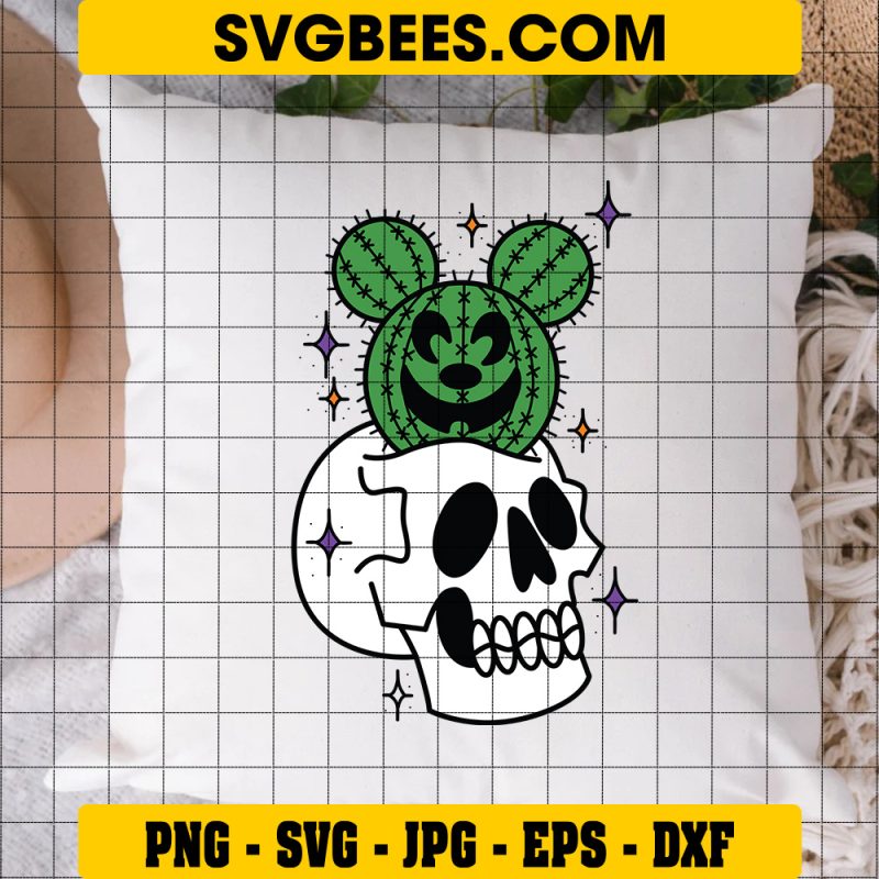 Disney Cactus Skull SVG, Skull and Mickey Mouse Halloween SVG - SVGbees