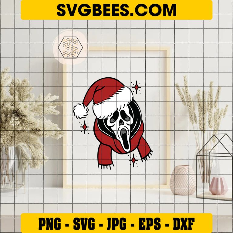 Ghostface Santa Christmas SVG, Ghost Scream Merry Christmas SVG - SVGbees