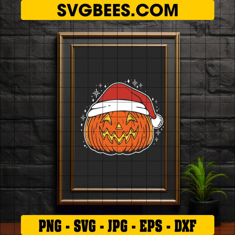 Pumpkin Santa Claus SVG, Pumpkin Merry Christmas SVG - SVGbees