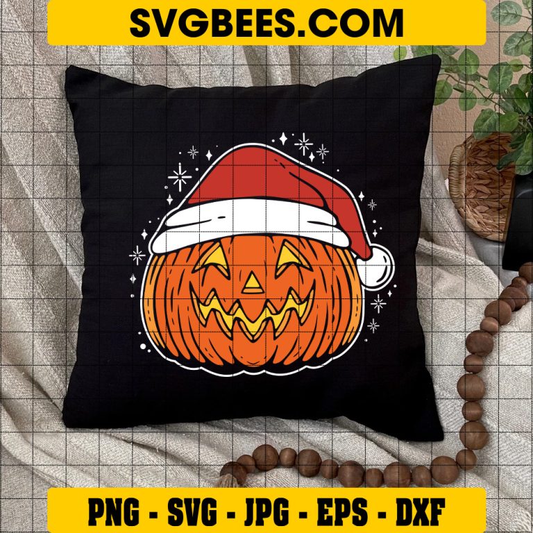 Pumpkin Santa Claus SVG, Pumpkin Merry Christmas SVG - SVGbees