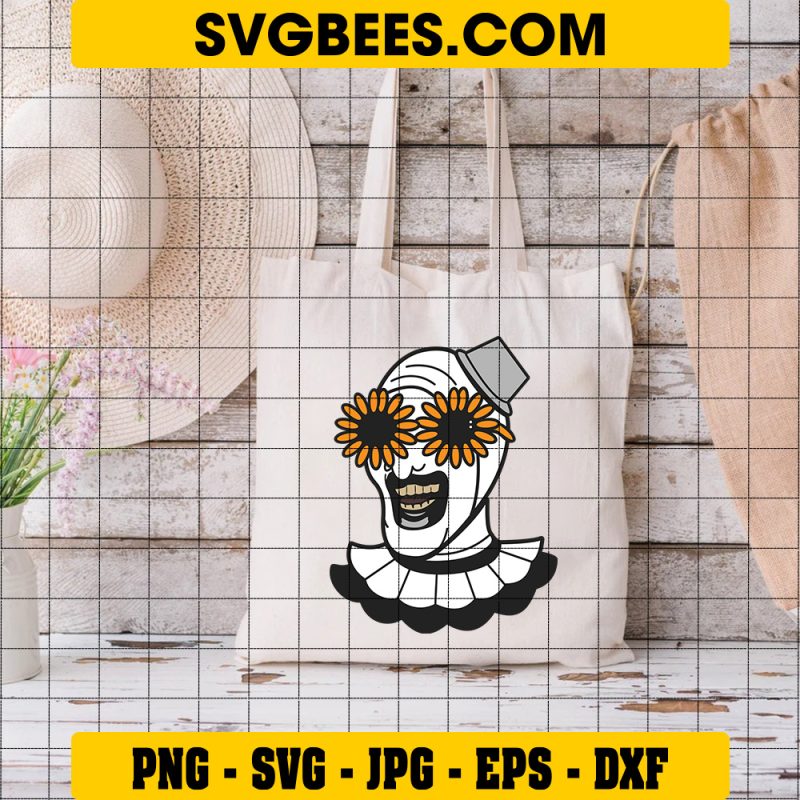 The Clown Sunflower Halloween SVG, Terrifier Movie Halloween SVG - SVGbees