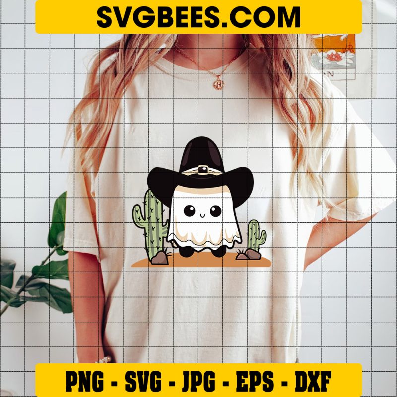Western Ghost Pumpkin Halloween SVG - SVGbees
