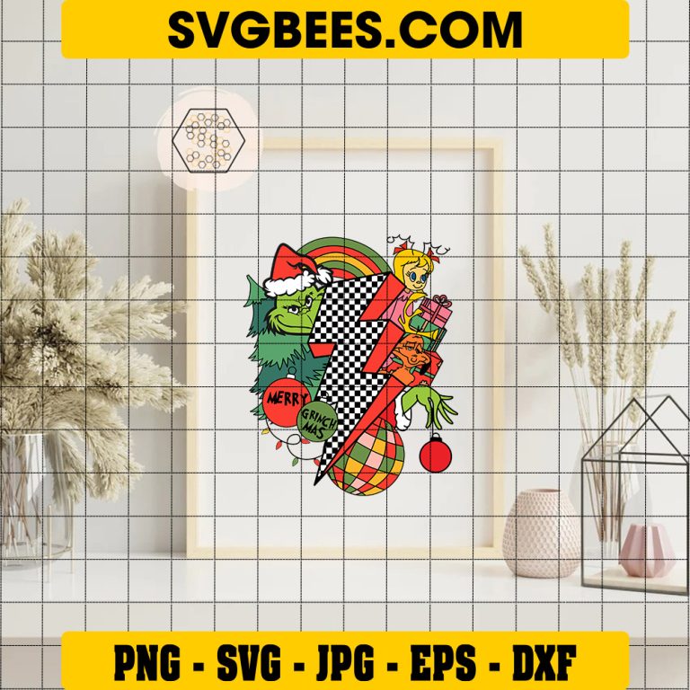 Words The Grinchmas SVG PNG, Friends Grinch Merry Christmas SVG - SVGbees