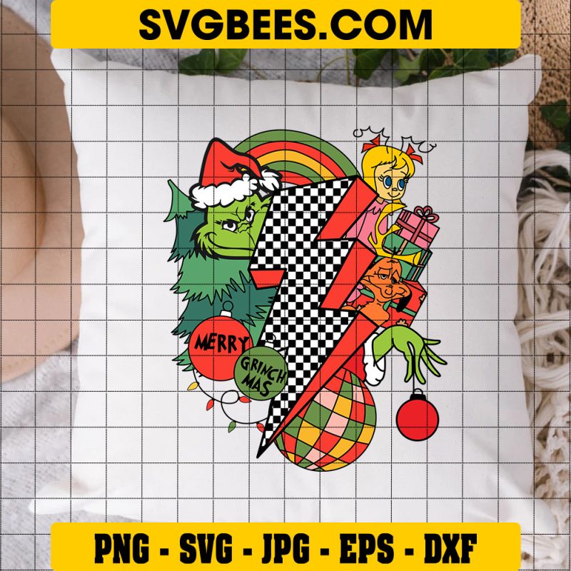 Words The Grinchmas SVG PNG, Friends Grinch Merry Christmas SVG - SVGbees