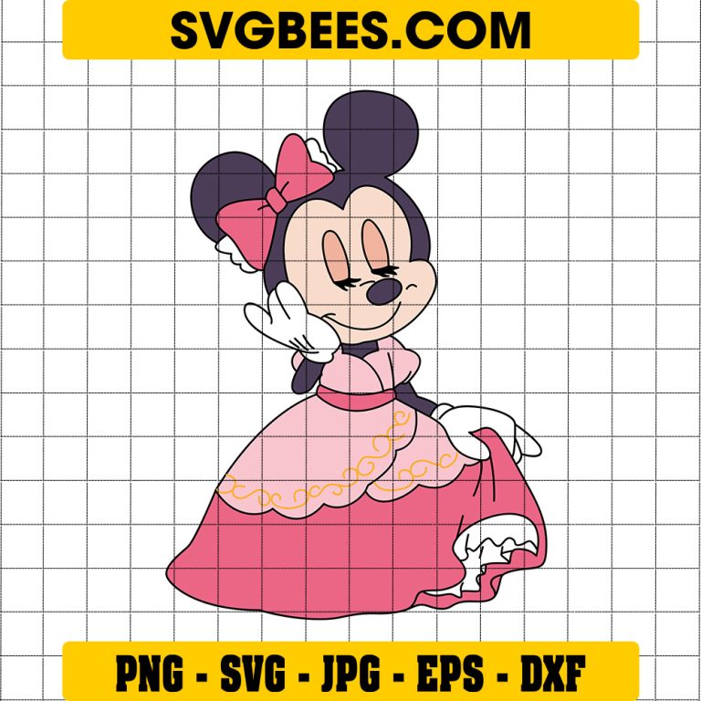 Disney Princess Minnie Mouse SVG PNG, Disney Minnie Lady SVG - SVGbees