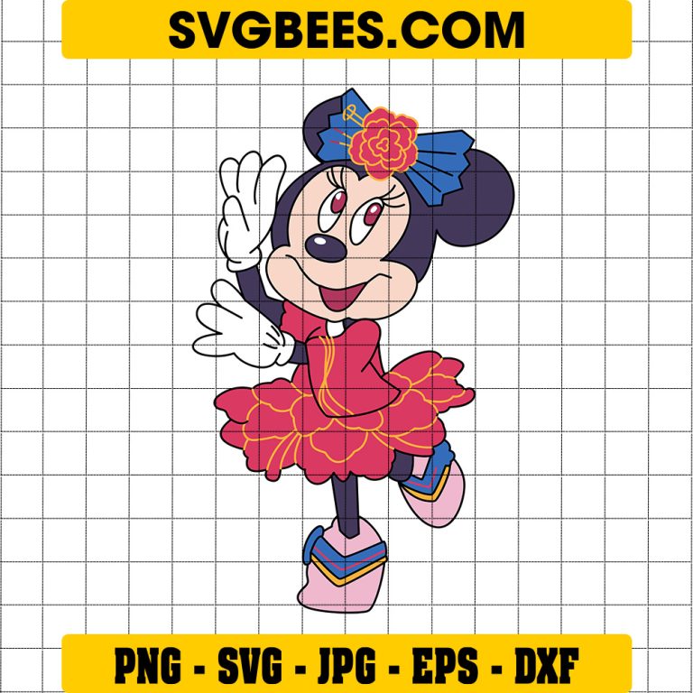 Disney Princess Minnie Mouse SVG PNG, Disney Minnie Lady SVG - SVGbees