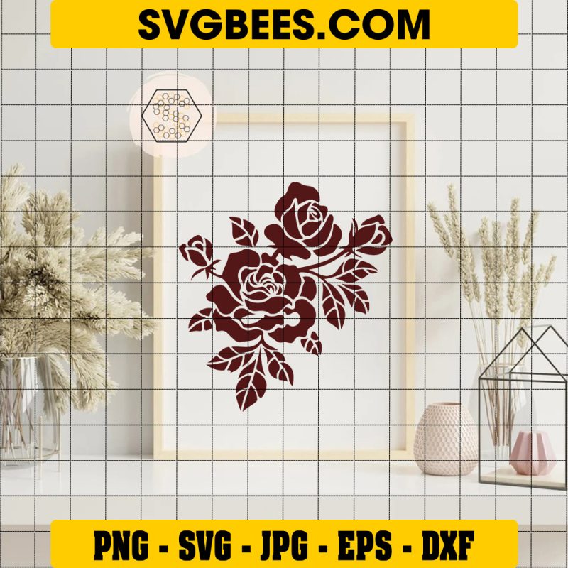 Rose Day SVG, Elegant Rose Vector - SVGbees