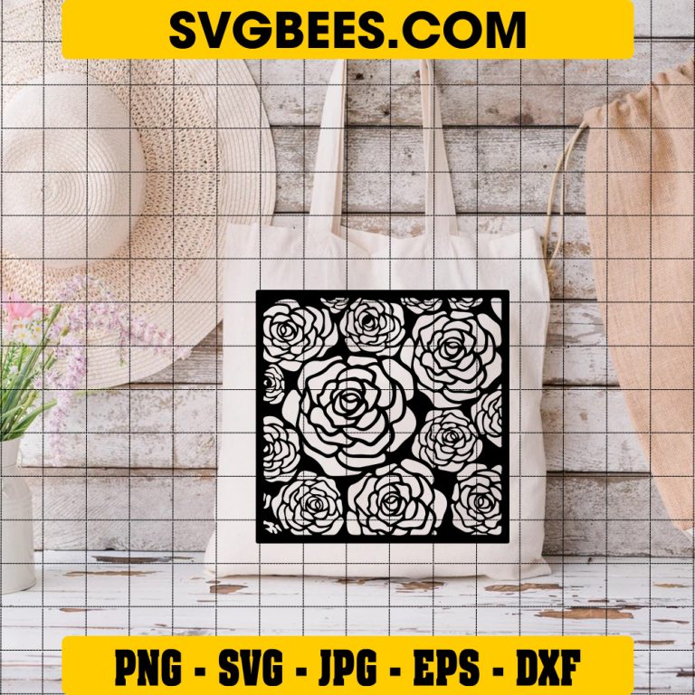 Rose Pattern Svg, Rose Svg Cut File For Silhouette - SVGbees