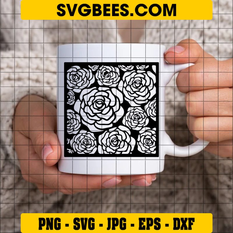 Rose Pattern Svg, Rose Svg Cut File For Silhouette - SVGbees