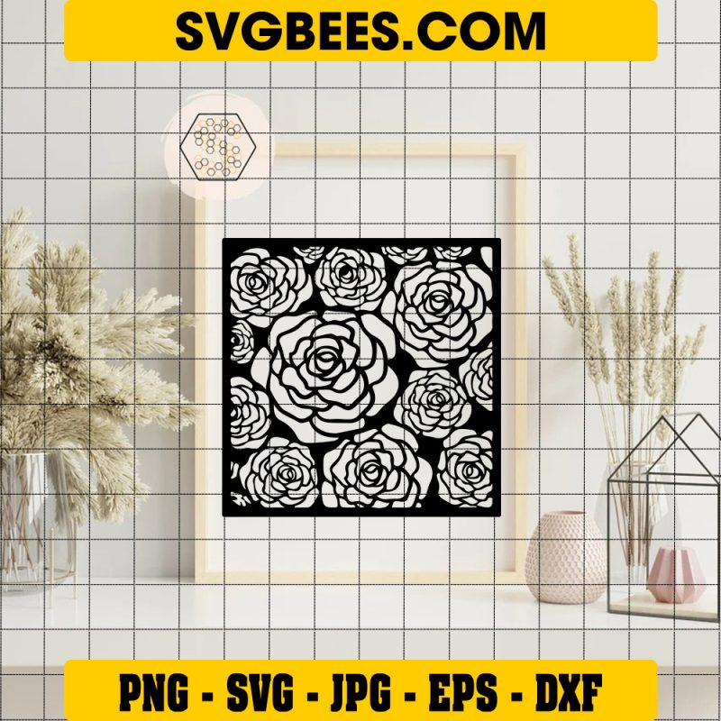 Rose Pattern Svg, Rose Svg Cut File For Silhouette - SVGbees