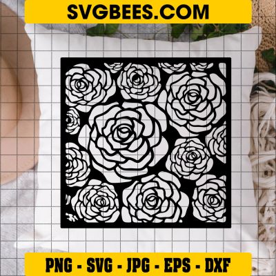 Rose Pattern Svg, Rose Svg Cut File For Silhouette - SVGbees