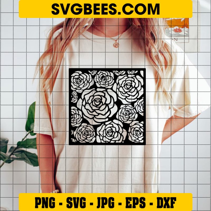 Rose Pattern Svg, Rose Svg Cut File For Silhouette - SVGbees