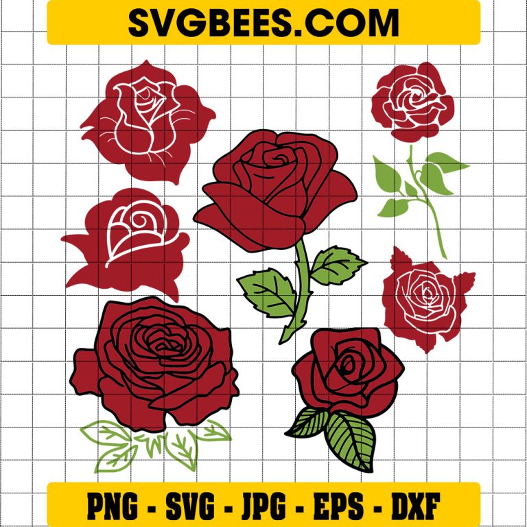 Rose Svg Bundle, Roses Svg, Rose Clipart - SVGbees