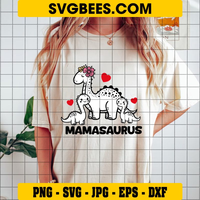 Dinosaur Family Svg, Mamasaurus Svg, Mama Dino Svg - SVGbees