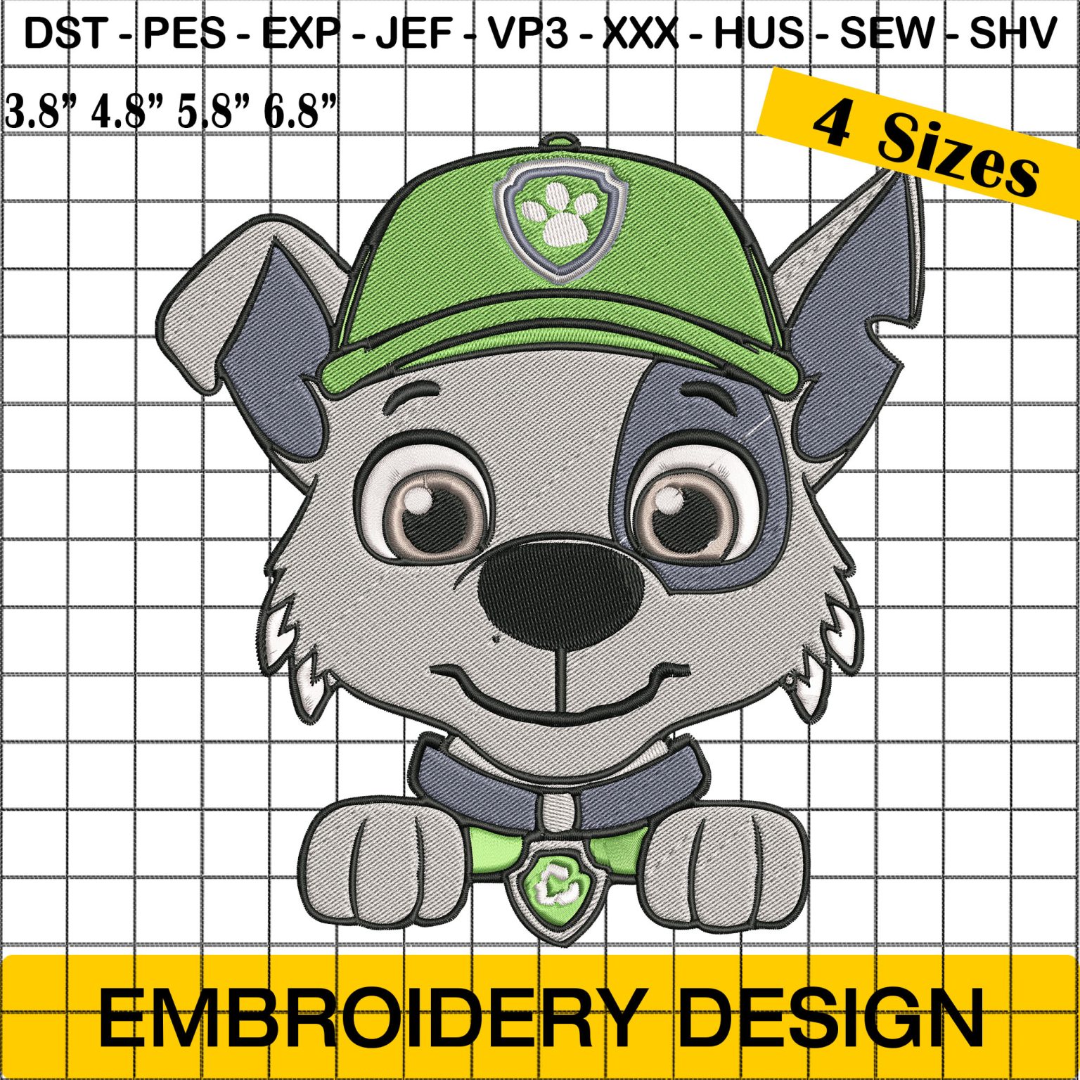 Rubble dog Embroidery Design, Paw patrol Embroidery - SVGbees