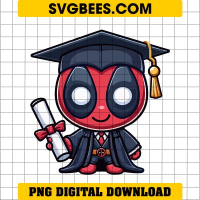 Cute Chibi Deadpool PNG, Cute Chibi Deadpool Graduation PNG, Superhero ...