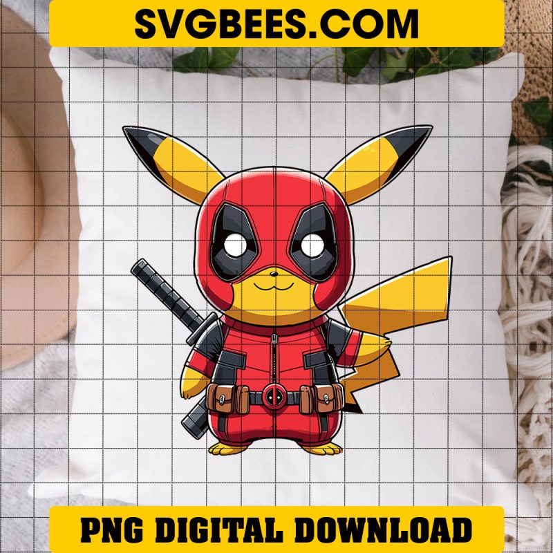 Pikachu Deadpool PNG, Deadpool X Pikachu PNG - SVGbees