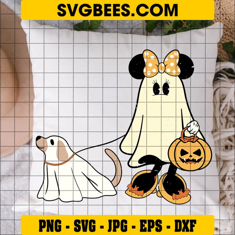 Minnie Ghost SVG, Disney Halloween SVG, Pumpkin Bucket SVG, Dog Ghost ...