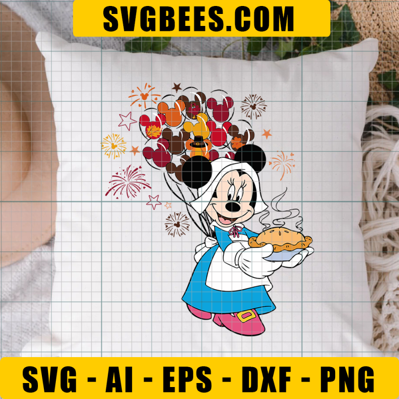 Minnie Mouse Pilgrim Thanksgiving Svg, Mickey and turkey Thanksgiving ...