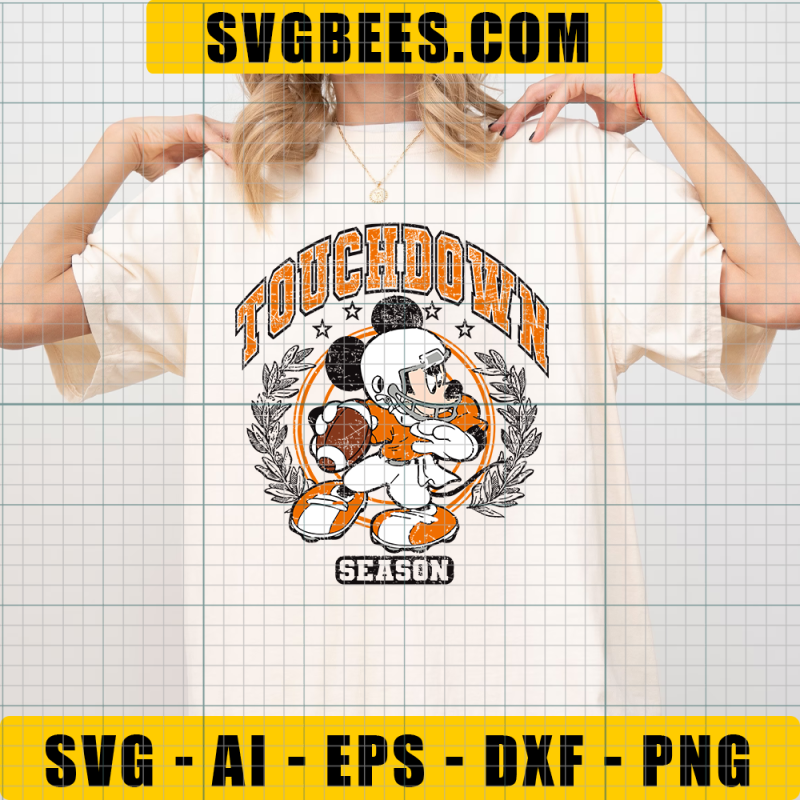 Mickey Mouse Touchdown Season SVG, Mickey Sport SVG, Touchdown Season ...