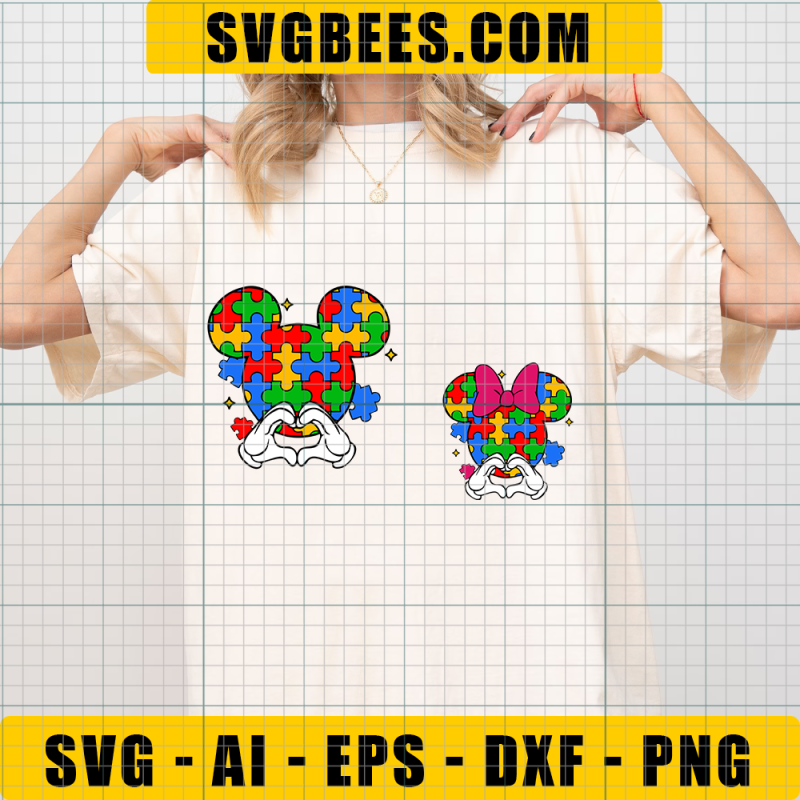 Autism Heart Disney Mickey Mouse SVG, Mickey Autism SVG, Autism ...